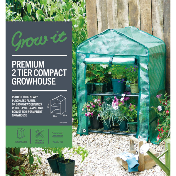 Kinzzy Premium 2-tier mini greenhouse 1.93' W x 1.47' D Growing Rack ...