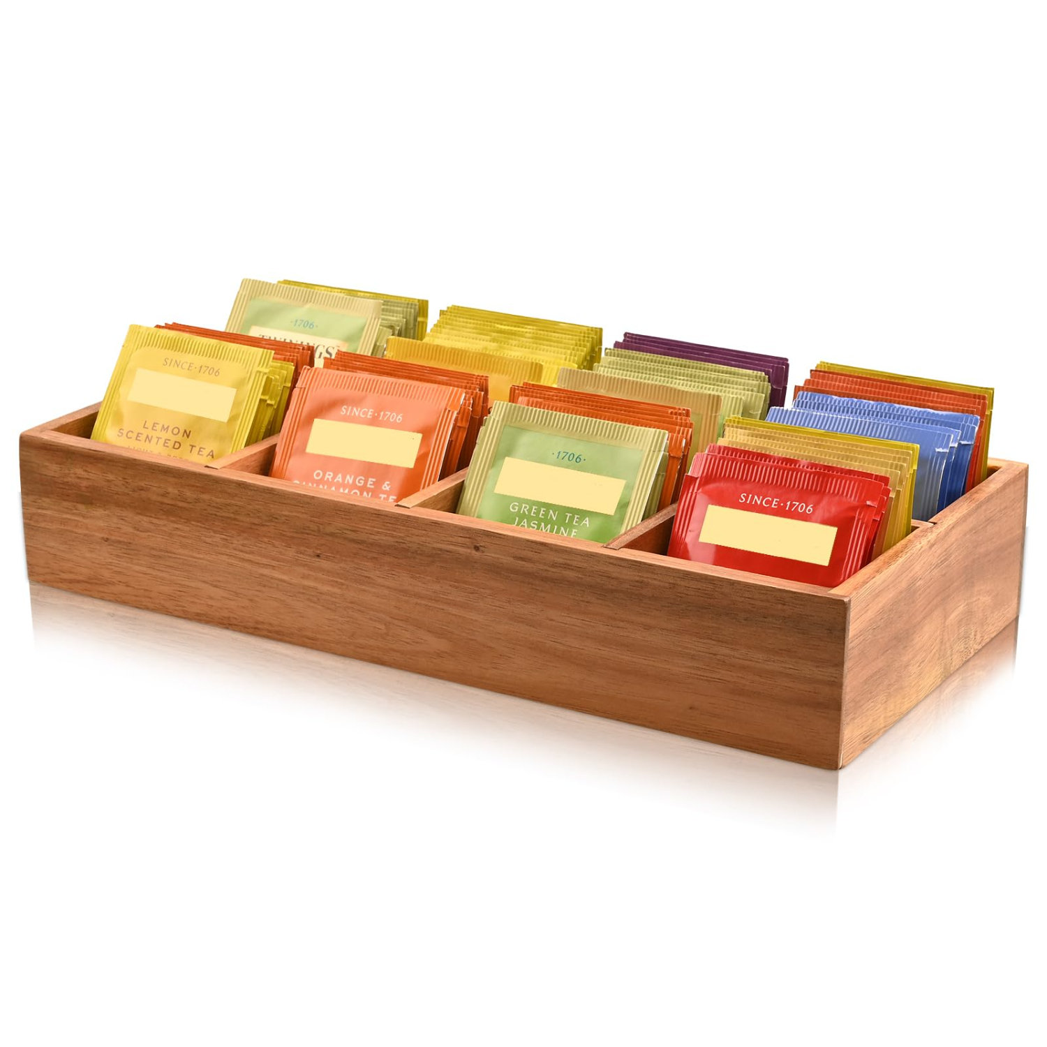 Ophelia & Co. Acacia Wood Tea Bag Organizer With 8 Slots – Tea Bag ...