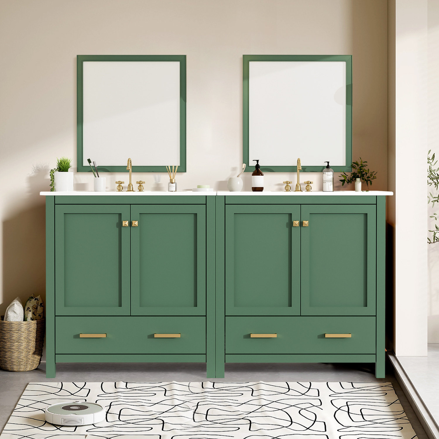 Latitude Run® 60" Bathroom Vanity Set With Double Vanities (separate ...
