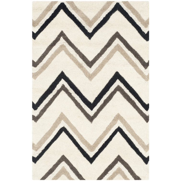 Ebern Designs Sanyla Hand Tufted Wool Chevron Rug & Reviews | Wayfair