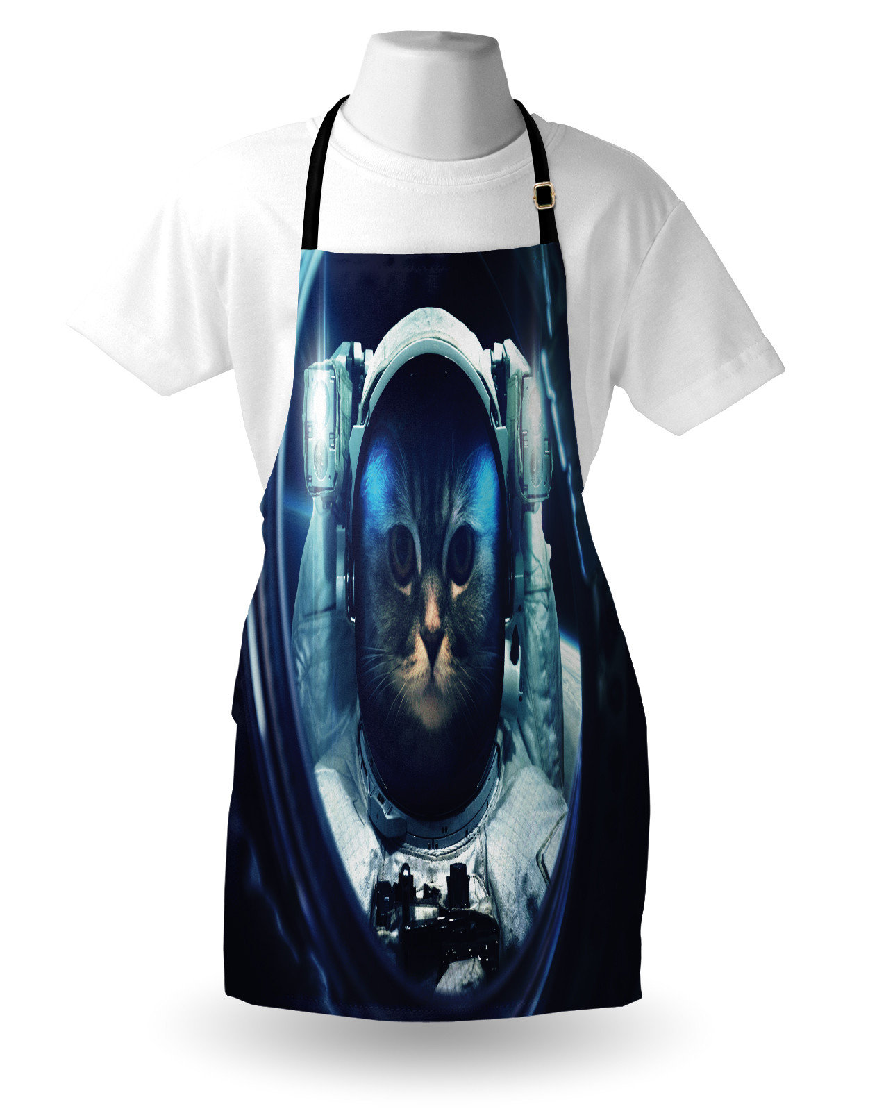 East Urban Home Space Cat Apron Unisex, Glass Rocket Galaxy, Adult Size ...