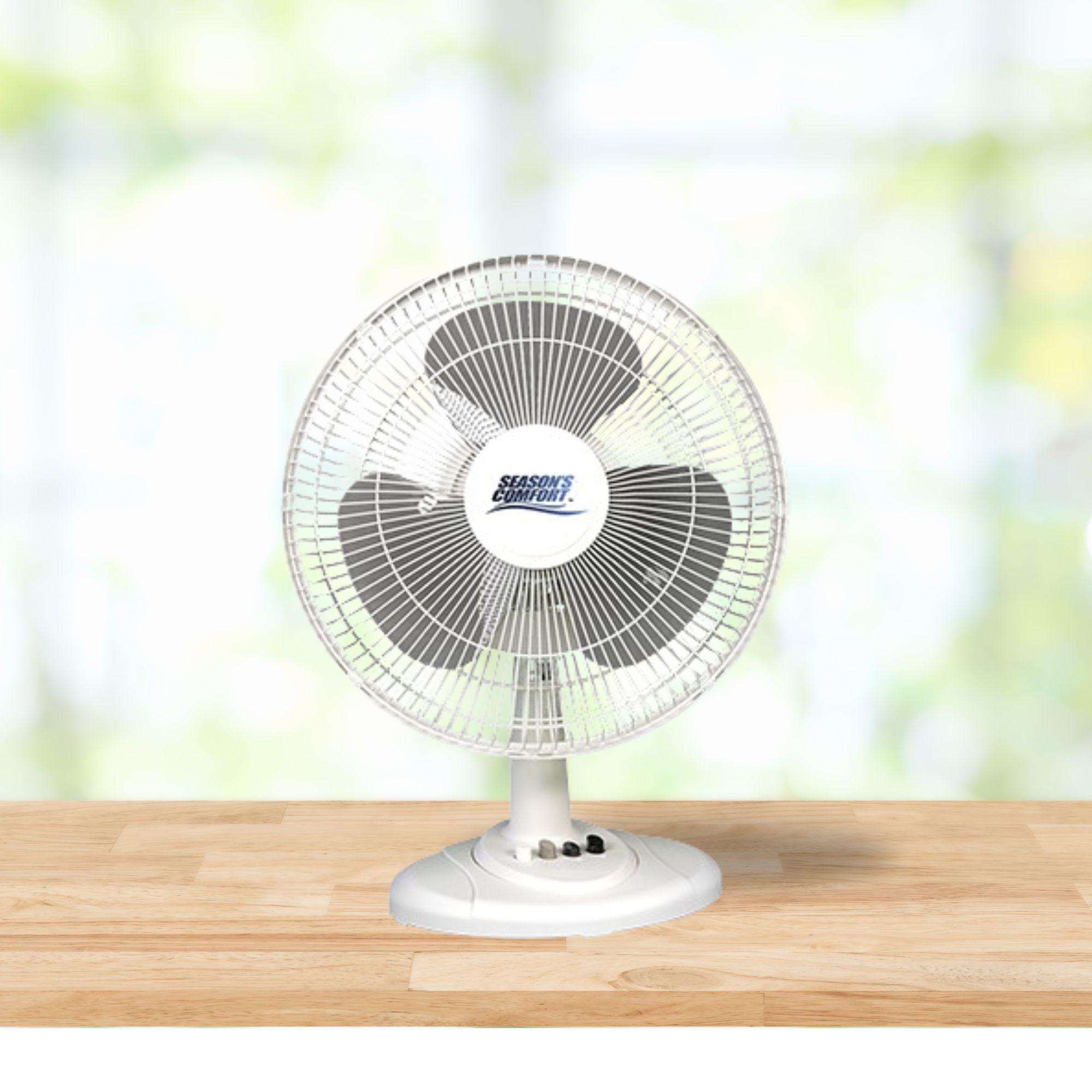 Seasons Comfort 12 Inch Tabletop Oscillating Fan, 3 Speeds, Adjustable ...