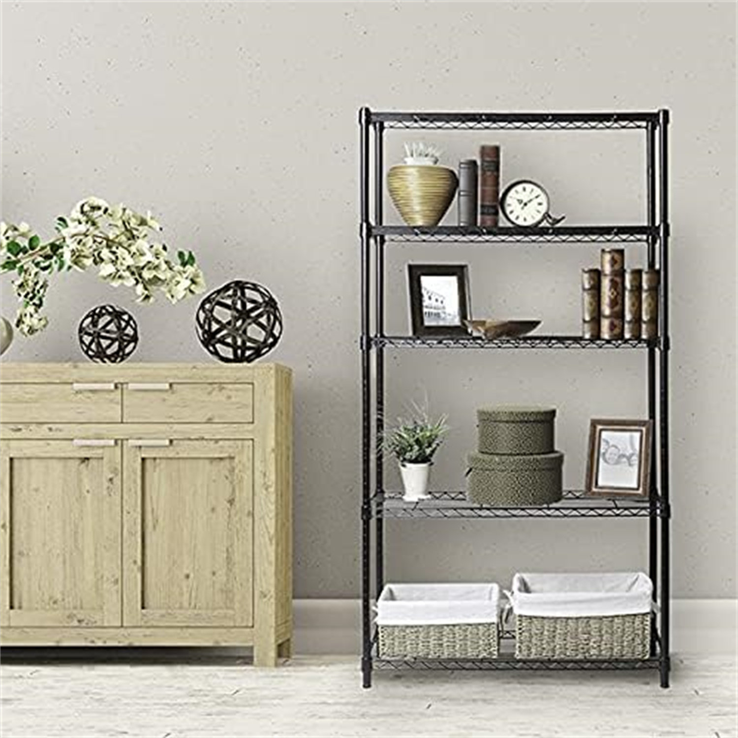 Rebrilliant Netanel 14.02'' W Metal Wall Mounted Shelving Unit ...