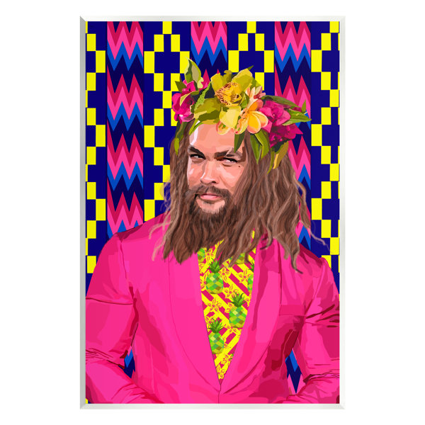 Stupell Industries " Bold Patterned Actor Portrait " by Lynnda Rakos ...