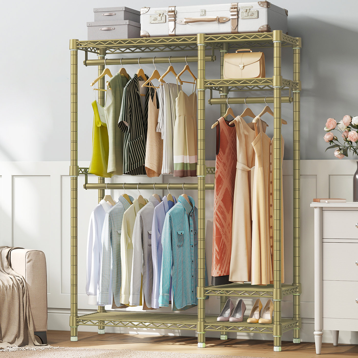Rebrilliant Killashandra 45'' Metal Clothing Rack & Reviews | Wayfair