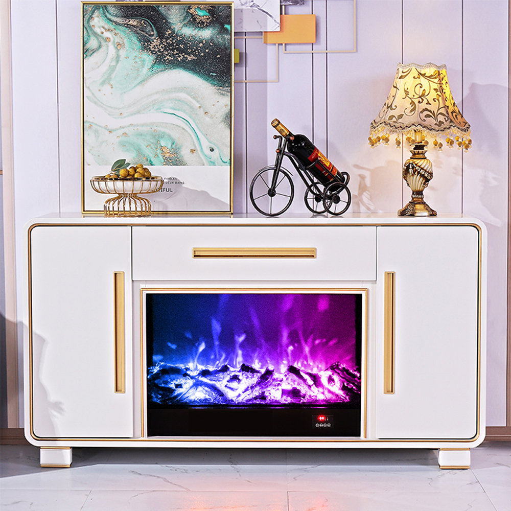Bkoksety French Fireplace TV Stand Storage Cabinet | Wayfair