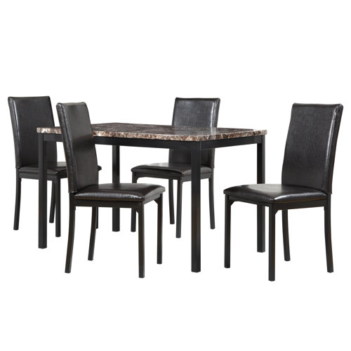5 Piece Black Kitchen & Dining Room Sets You'll Love | Wayfair