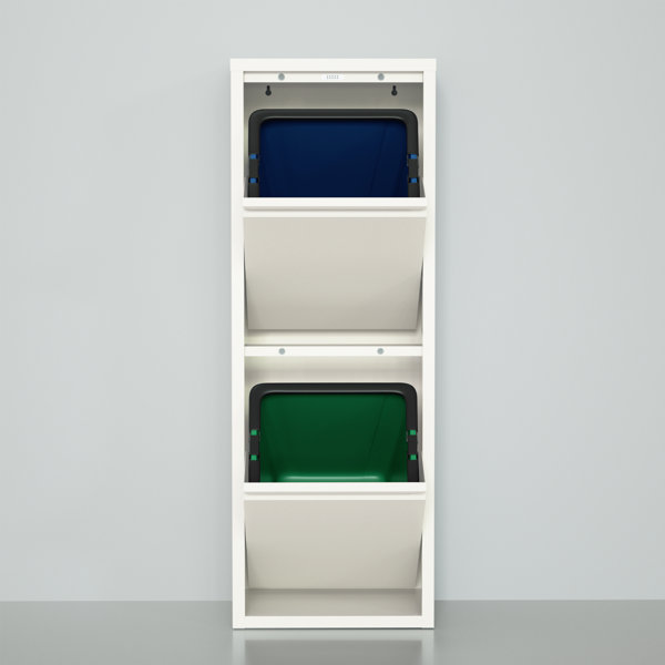 EuropeanFurniture Metal Open Multi-Compartments Trash & Recycling Bin ...