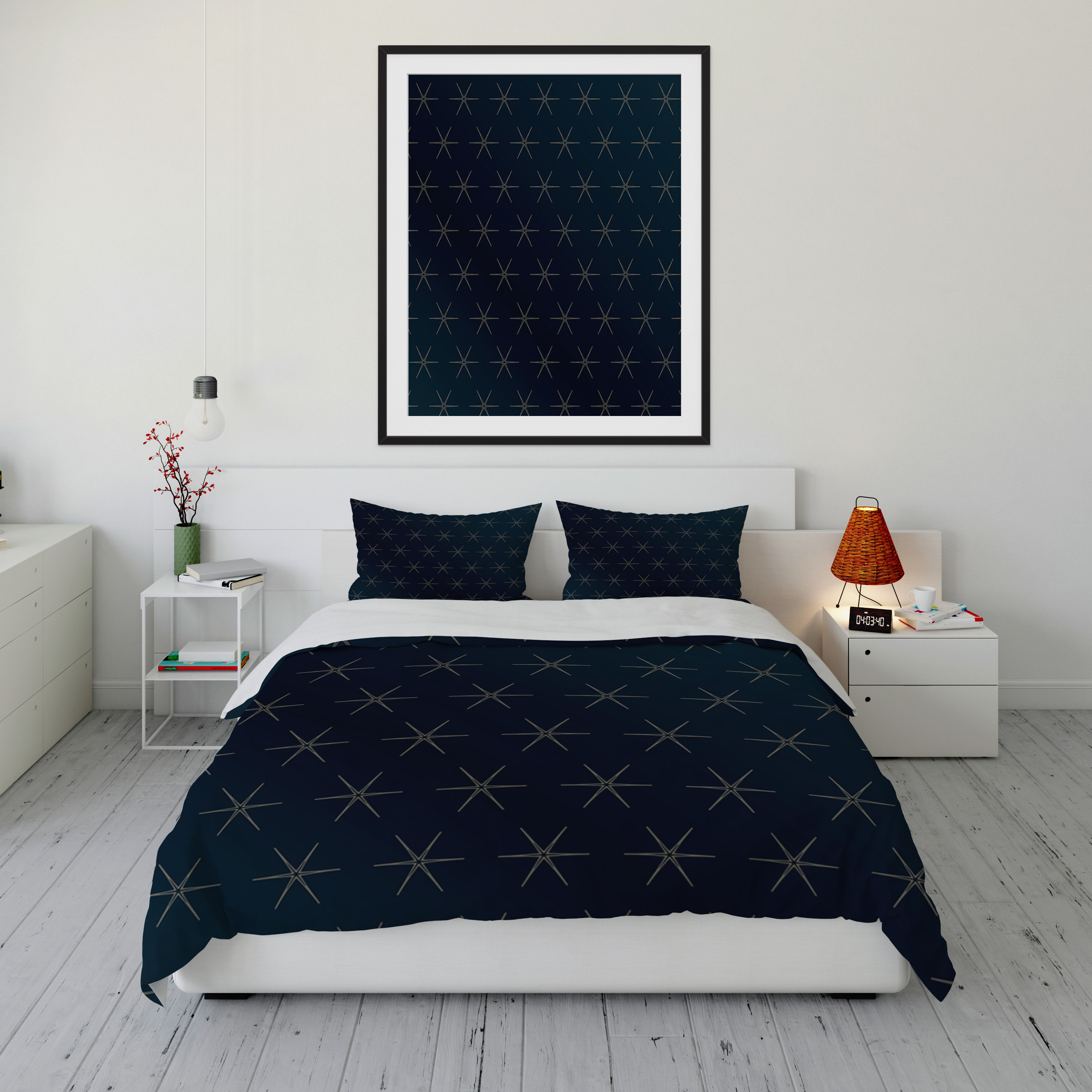 Madison Renee Dark Blue Microfiber 3 Piece Comforter Set | Wayfair