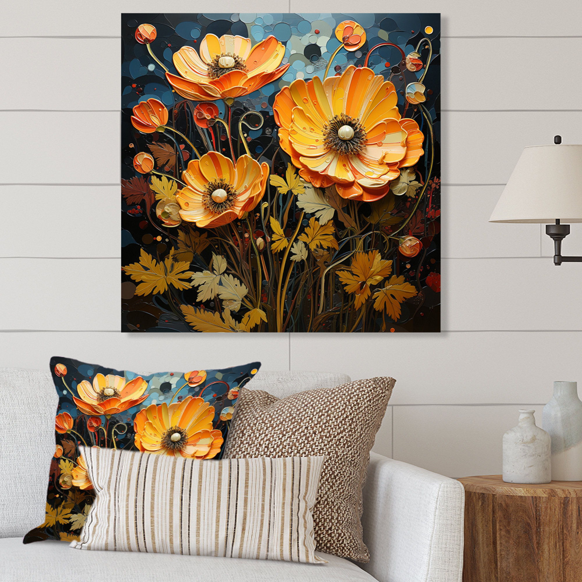 Winston Porter Gold Marigold Marigold Melody II - Floral Metal Art ...