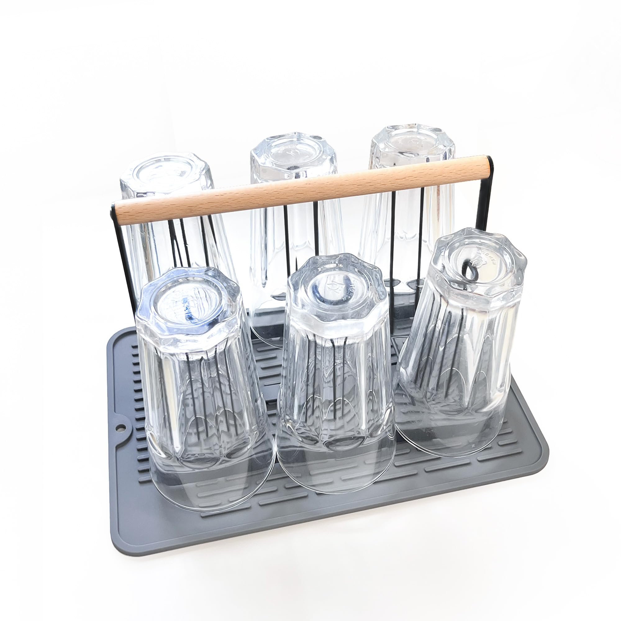 17 Stories Non-Slip Metal Cup Holder With Wooden Handles, With ...