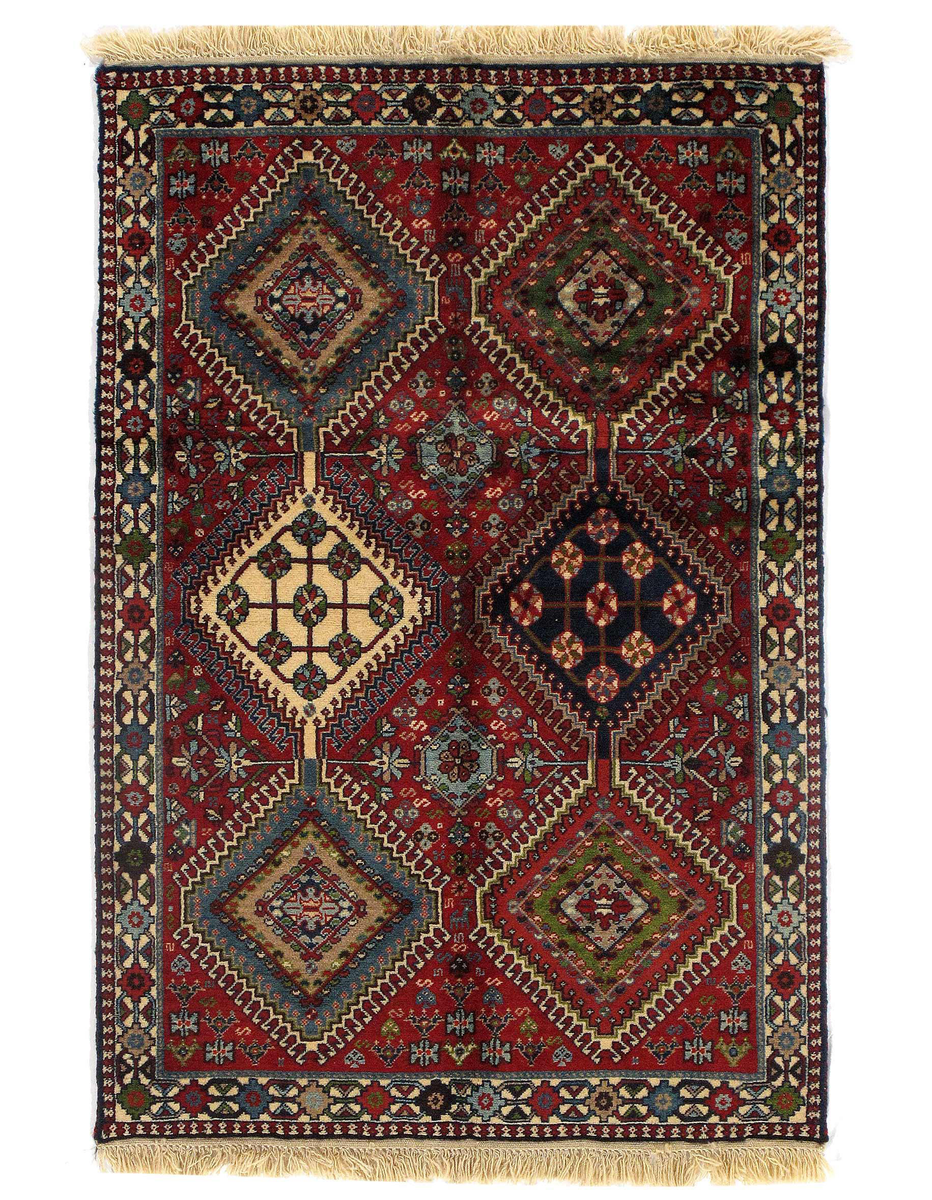 Isabelline Meraya Oriental Handmade Rectangle 3'4" x 4'11" Wool/Cotton ...