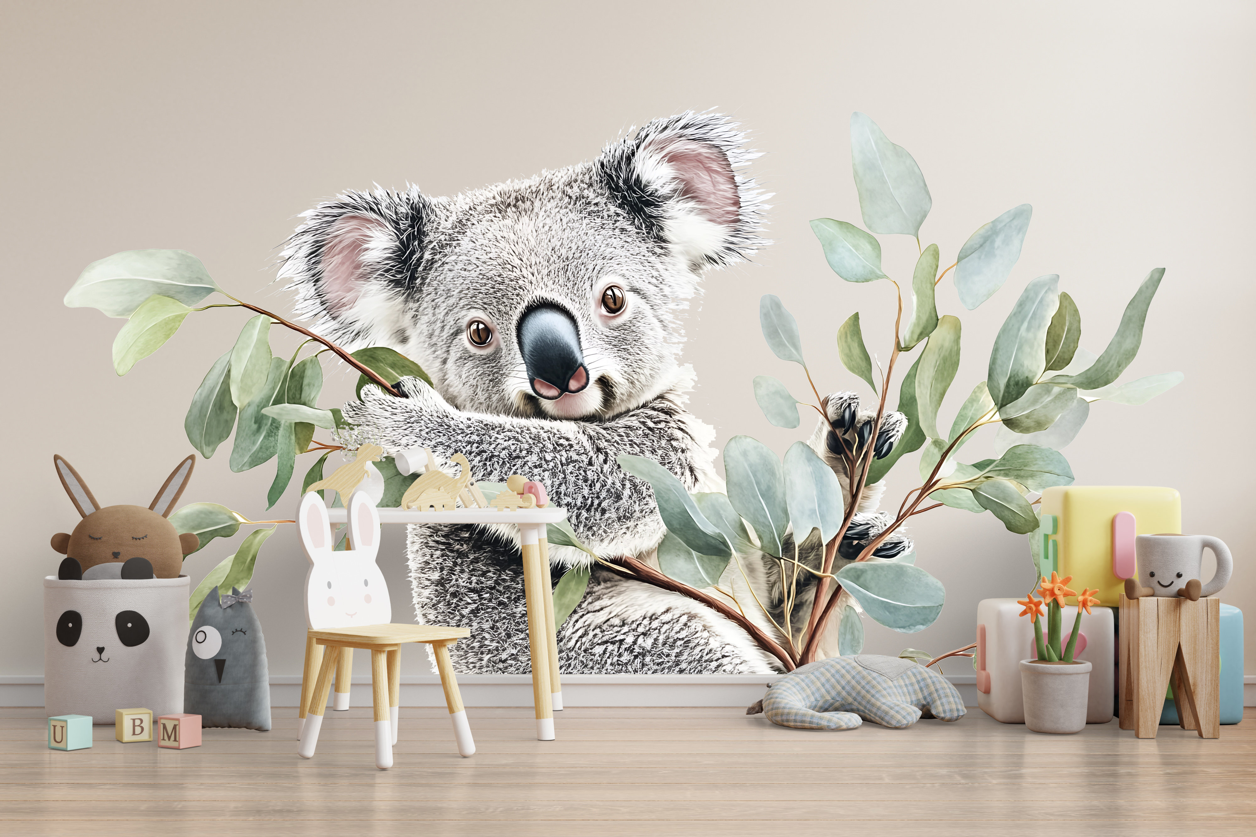 August Grove® Cute Koala Wall Art, Koala Nursery Decor, Woodland Animal ...