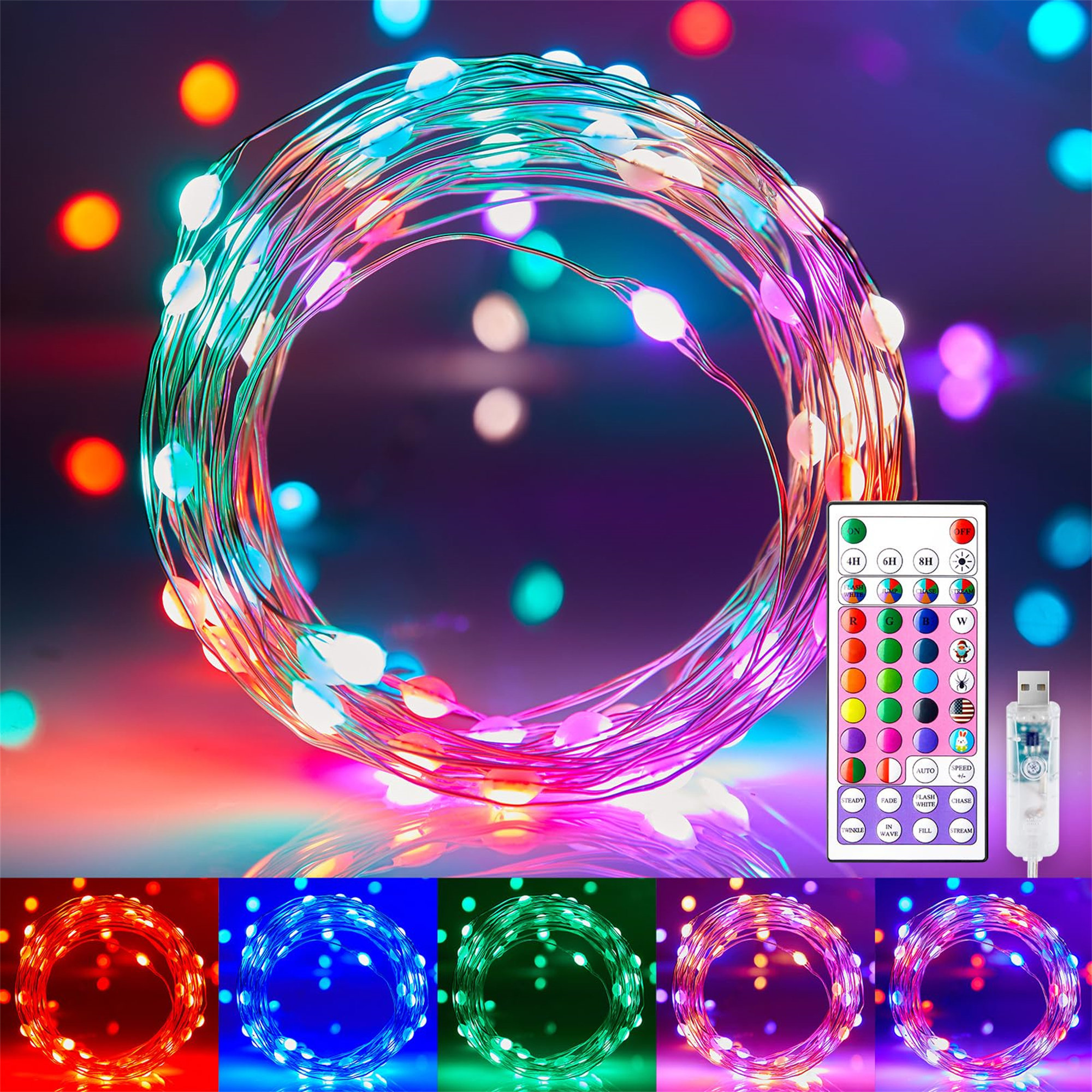The Holiday Aisle® Color Changing Fairy Lights - 100 LED 33FT String ...