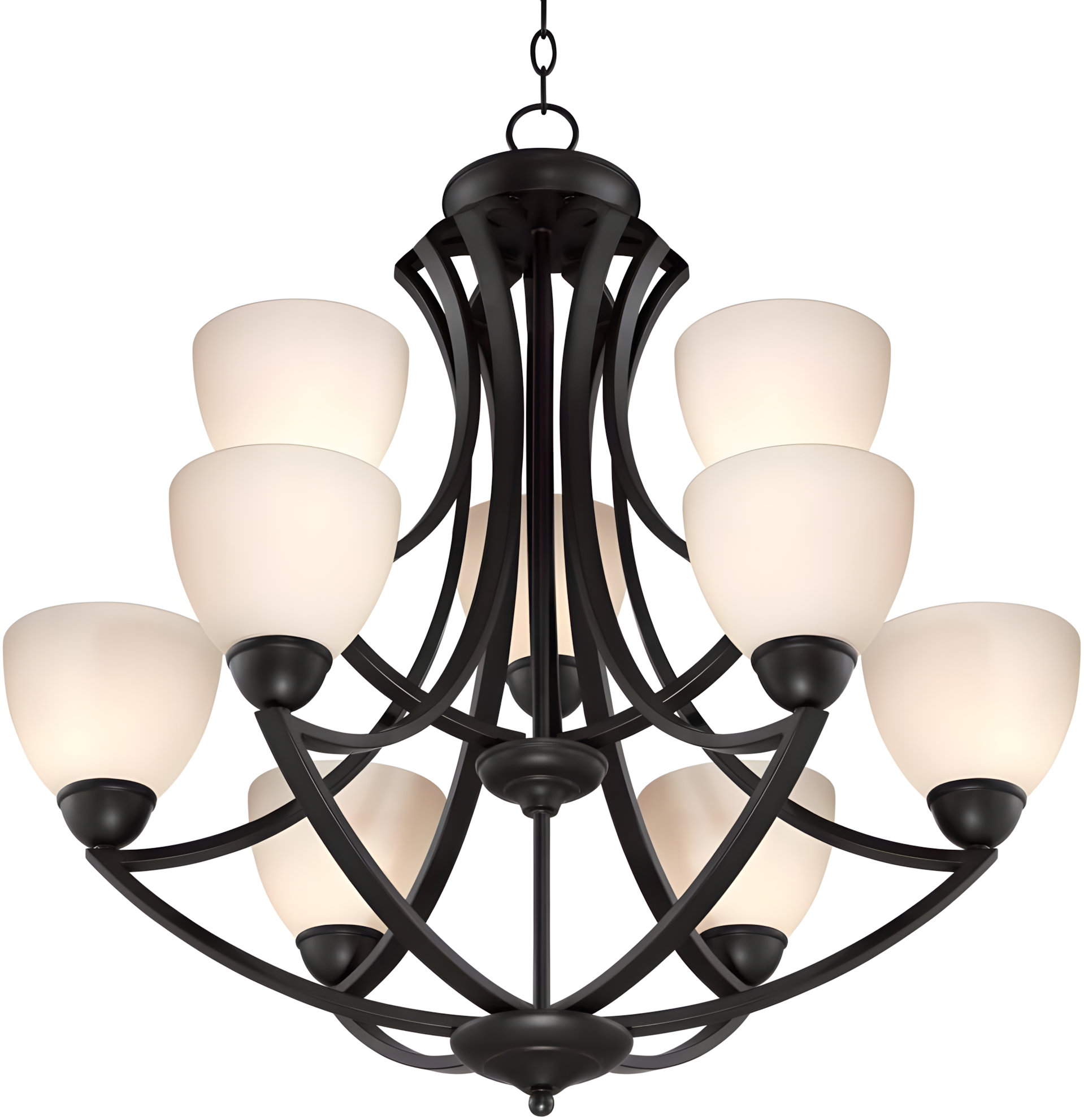 Winston Porter Possini Euro Design Two-Tier Chandelier With Frosted ...
