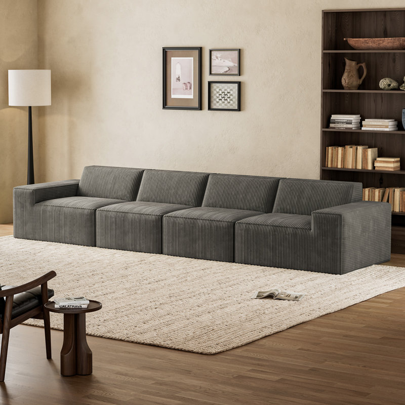 Latitude Run® 4-Piece Upholstered Corduroy Modular Sectional Sofa | Wayfair