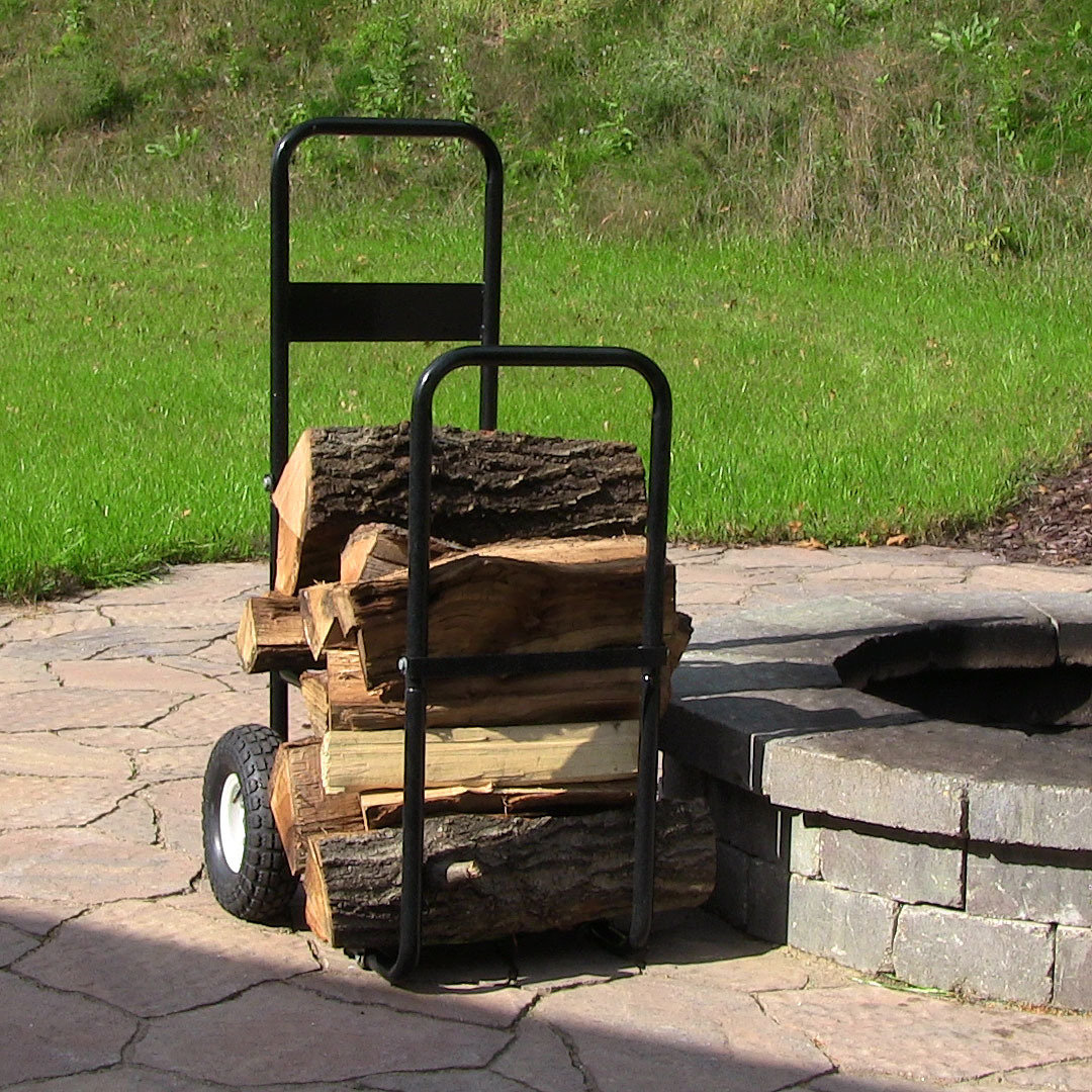 WFX Utility™ Bonpas Outdoor Firewood Log Cart with Pneumatic Wheels ...