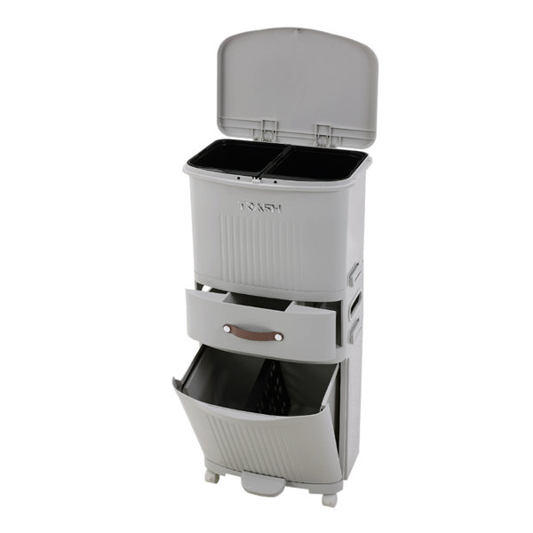 Living and Home PP Step-On, Hand Press Rubbish Bin - 45L | Wayfair.co.uk