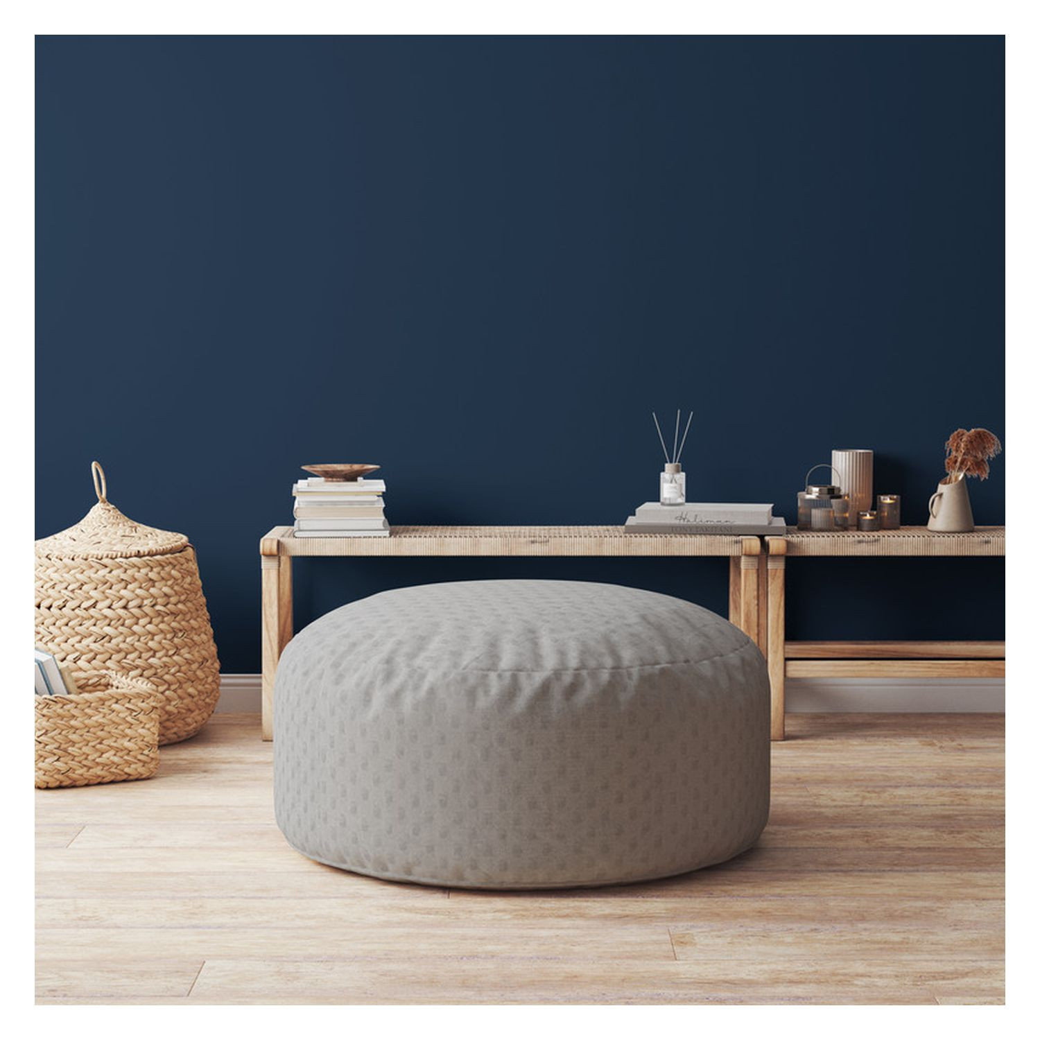 Latitude Run® 24" Grey Polyester Round Pouf Cover - Wayfair Canada