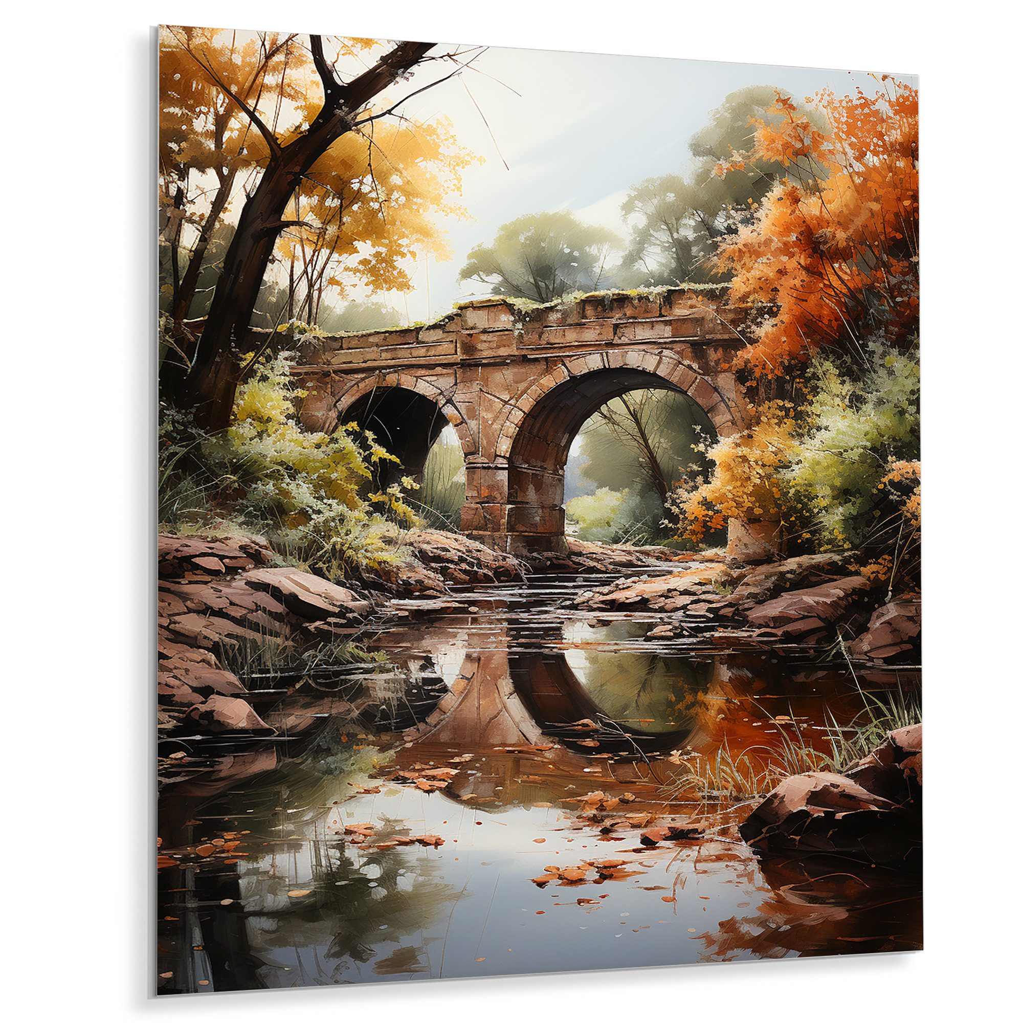 Millwood Pines Orange Bridge Whispers Of History - Bridges Metal Wall ...