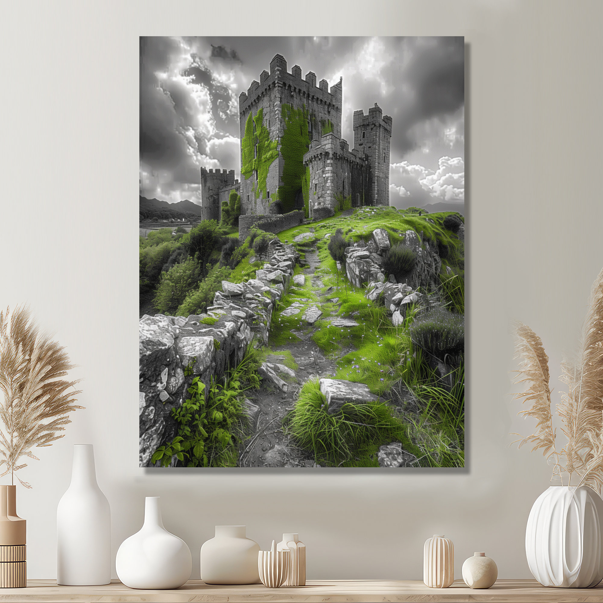 Winston Porter Grey Green Summer British Castle Storm I - Castles Wall ...