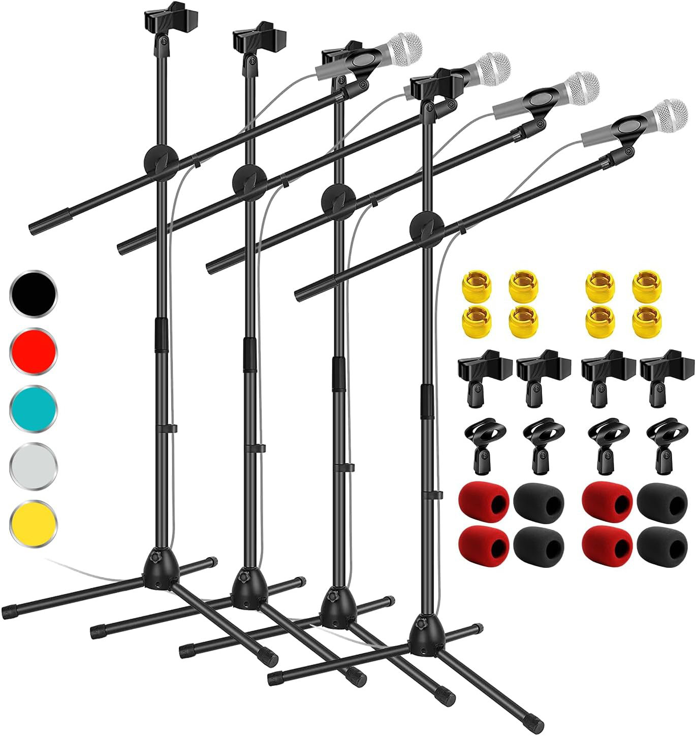 5 CORE 5 Core Tripod Mic Stand Floor 4Pcs Adjustable 31 to 76 Inches ...