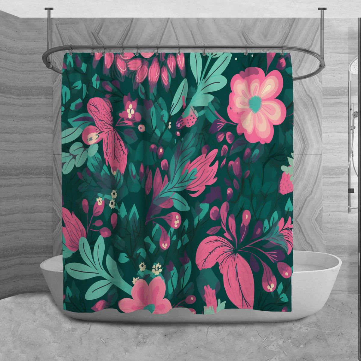 East Urban Home Modrok Floral Shower Curtain | Wayfair