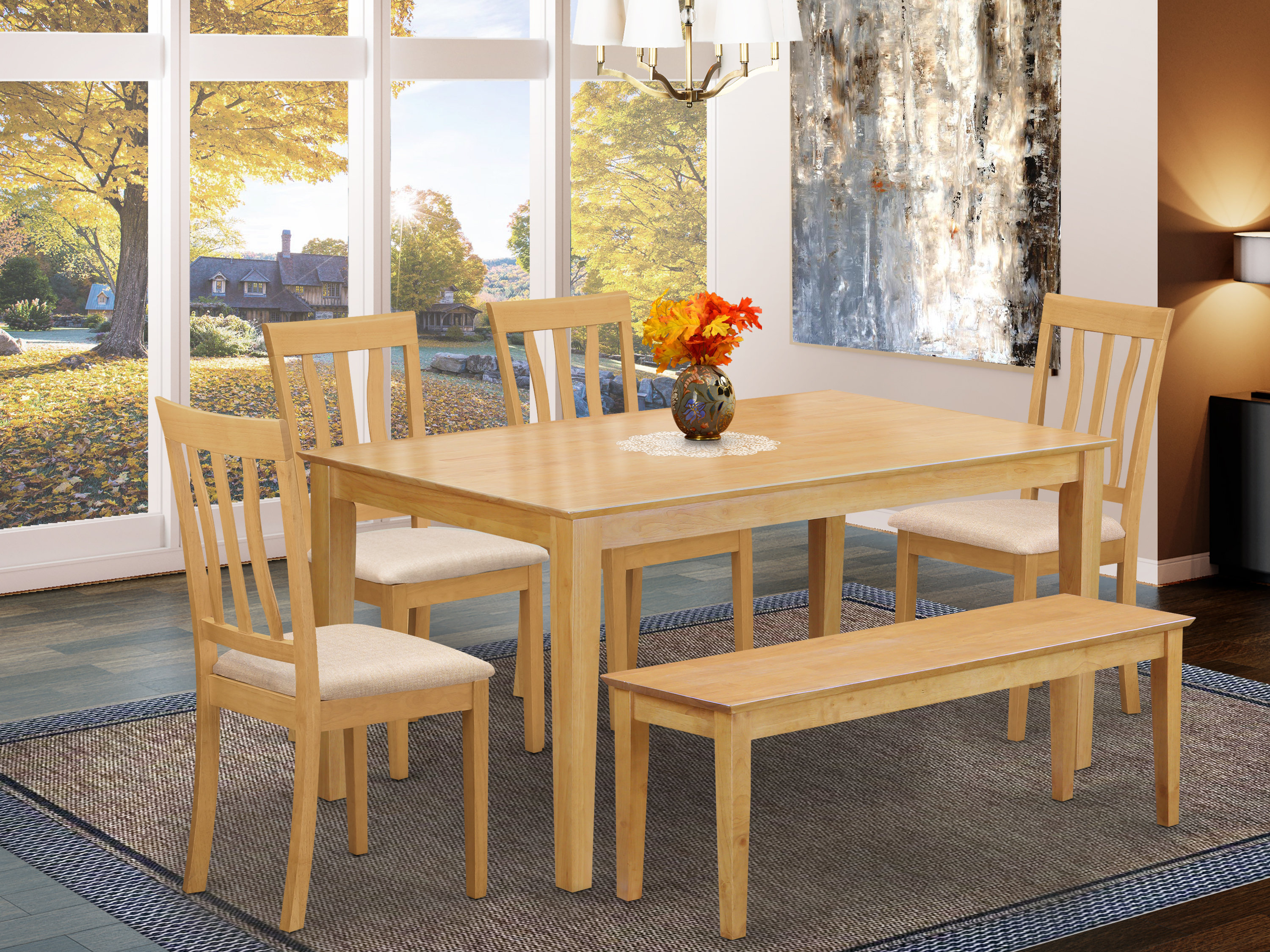 Winston Porter Alingtons 6 - Person Rubberwood Solid Wood Dining Set ...