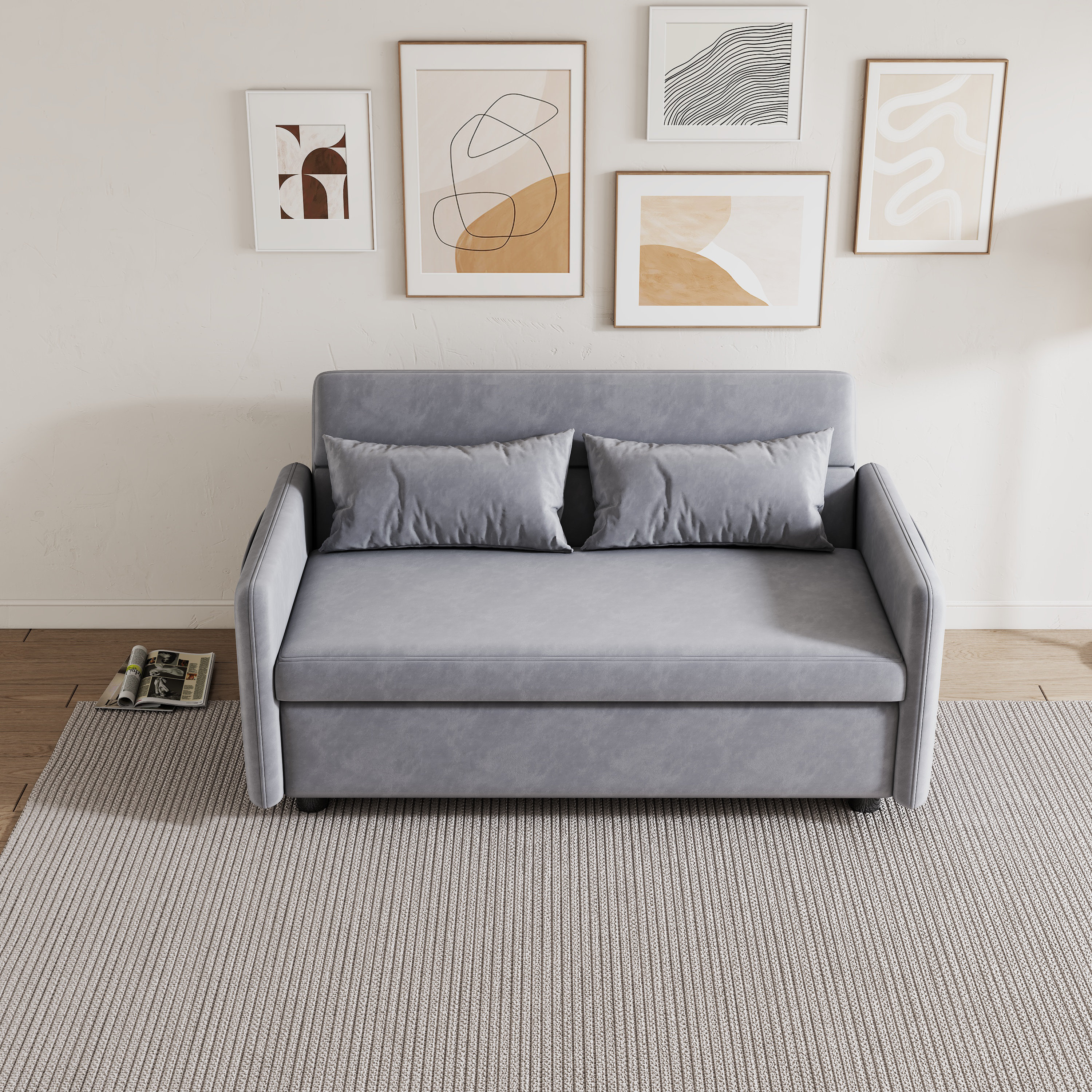 Mercer41 Rondell 54.3'' Velvet Arm Upholstered Sofa Bed & Reviews | Wayfair