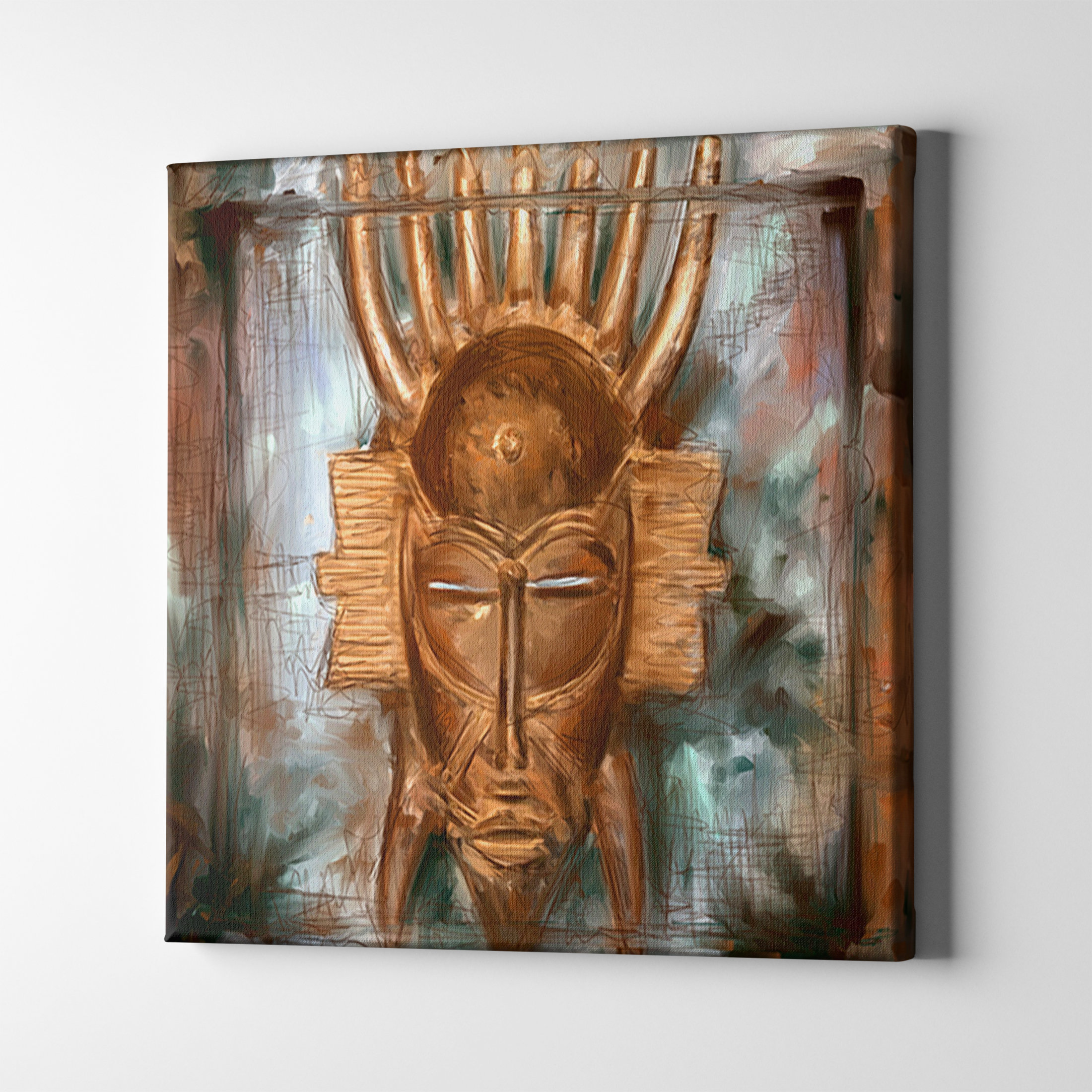 Foundry Select African Tribal Helmet On Canvas Print | Wayfair