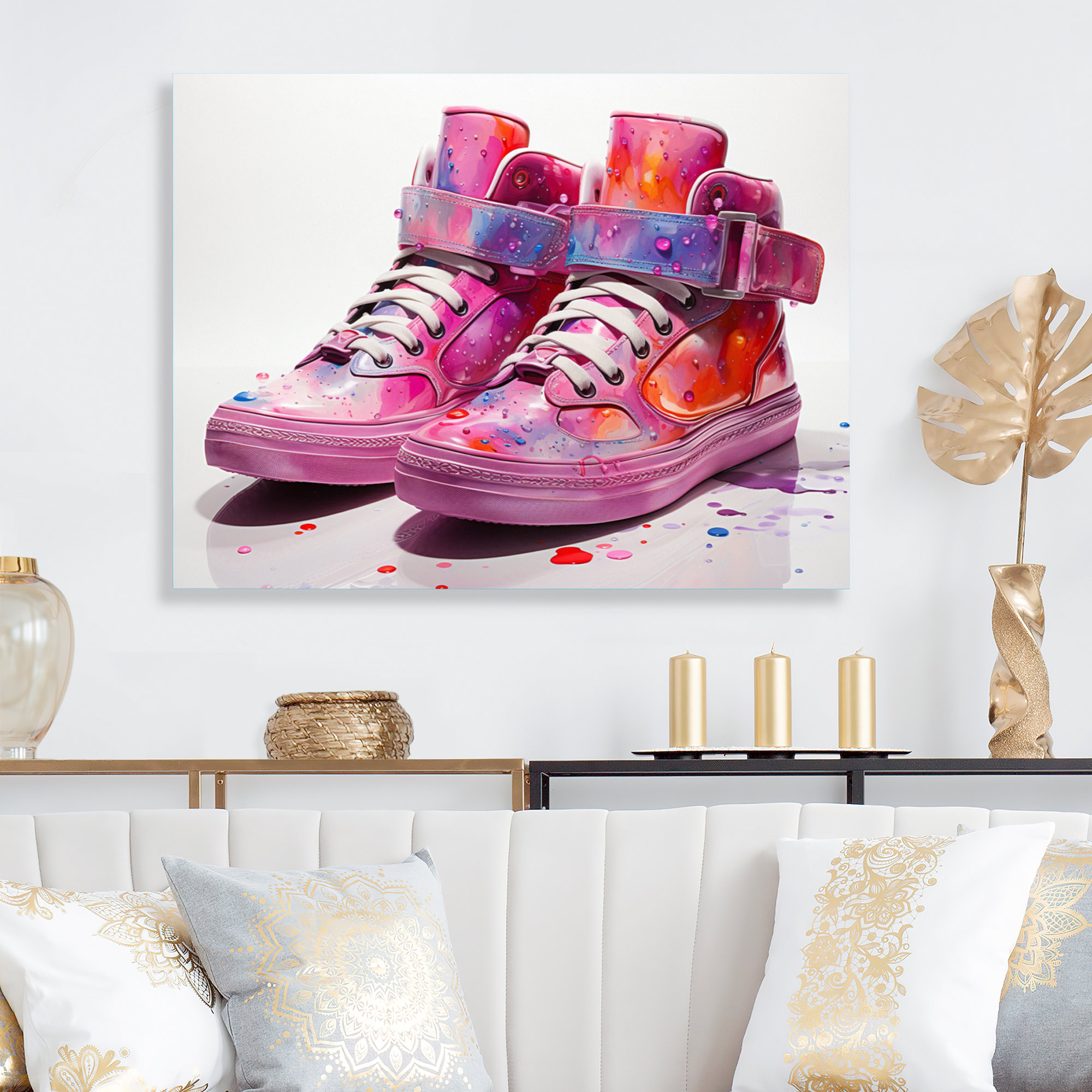 Wildon Home® Fashion Pink Sneakers Obsession VI - Fashion Metal Wall ...