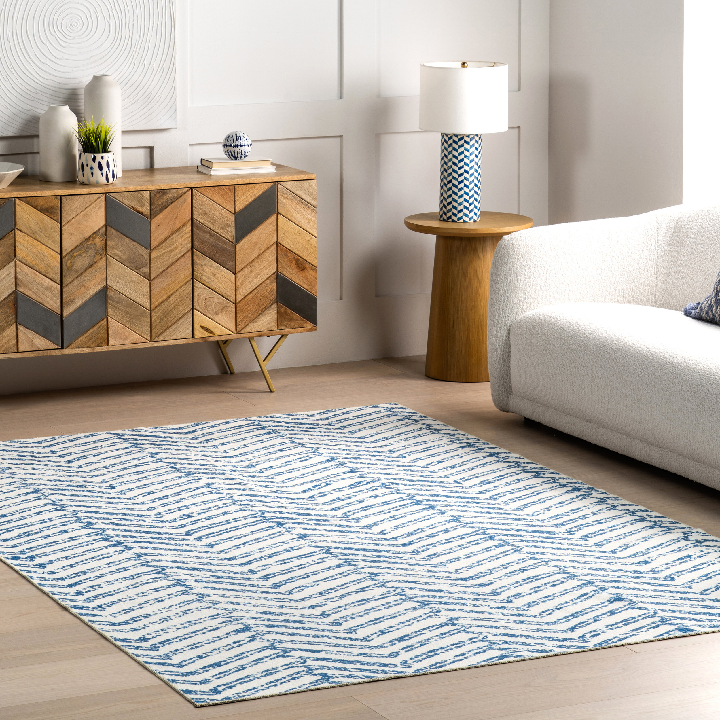 Latitude Run® Rosanne SpinClean Machine Washable Geometric Area Rug ...