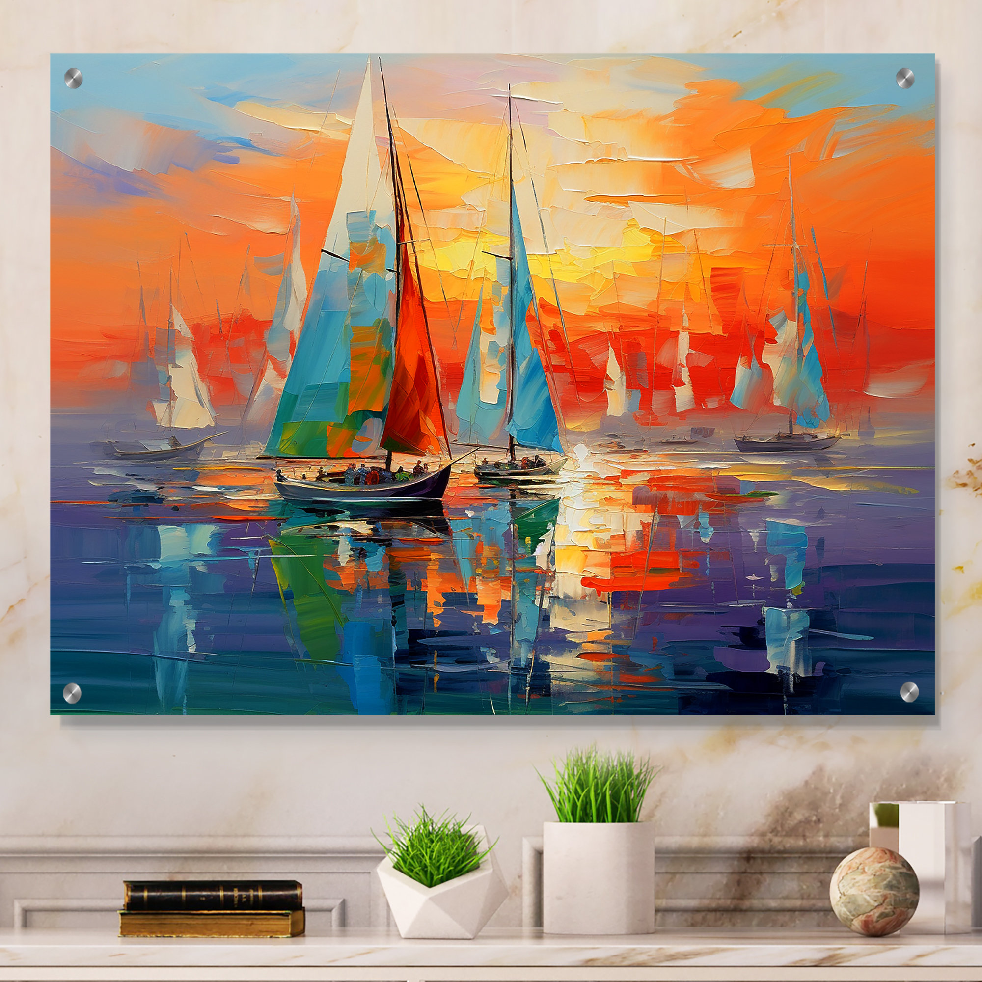 Breakwater Bay Sailboat Abstract Coastal Symphony II - Boat Sailing ...