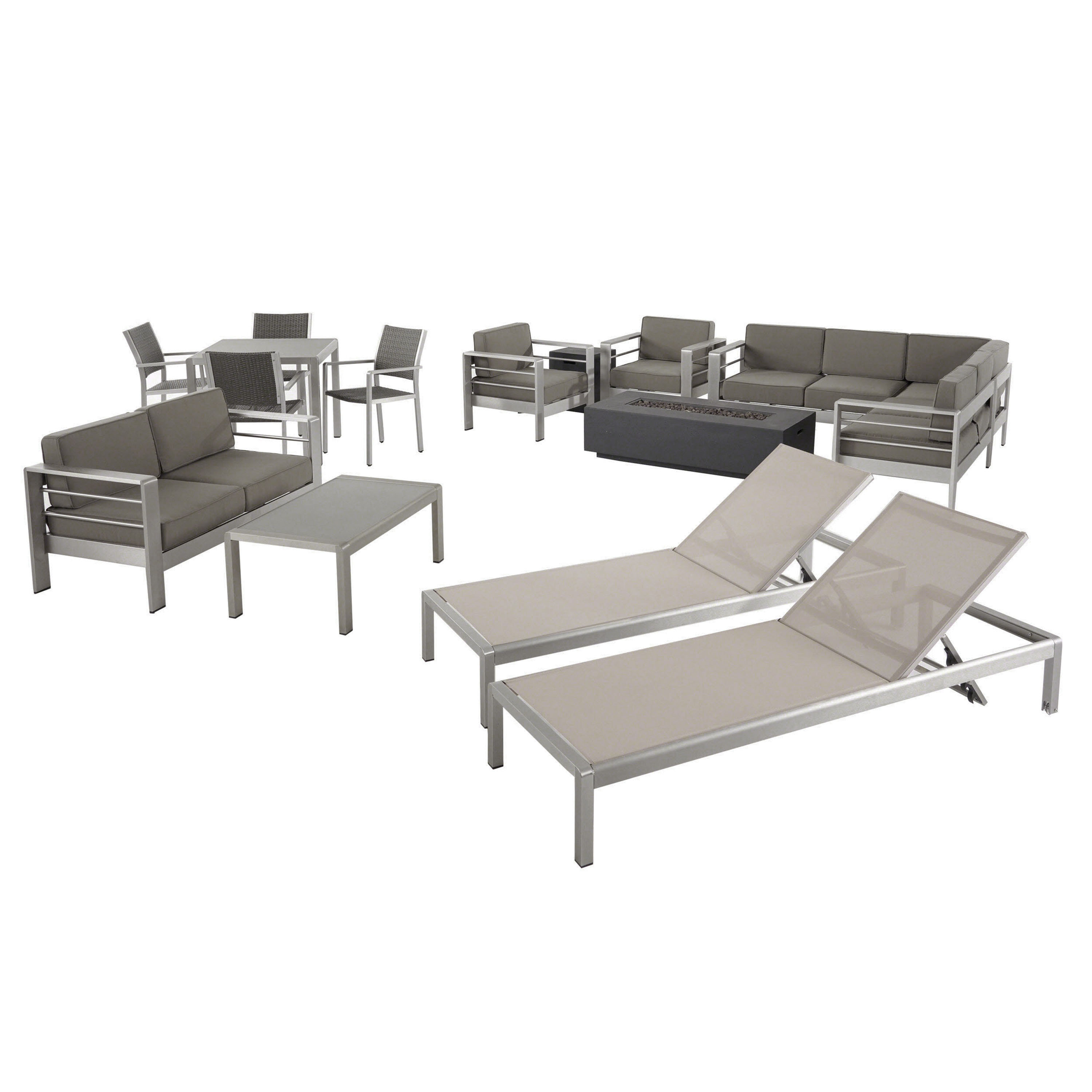 Orren Ellis Smelser 14 Piece Complete Patio Set with Cushions | Wayfair