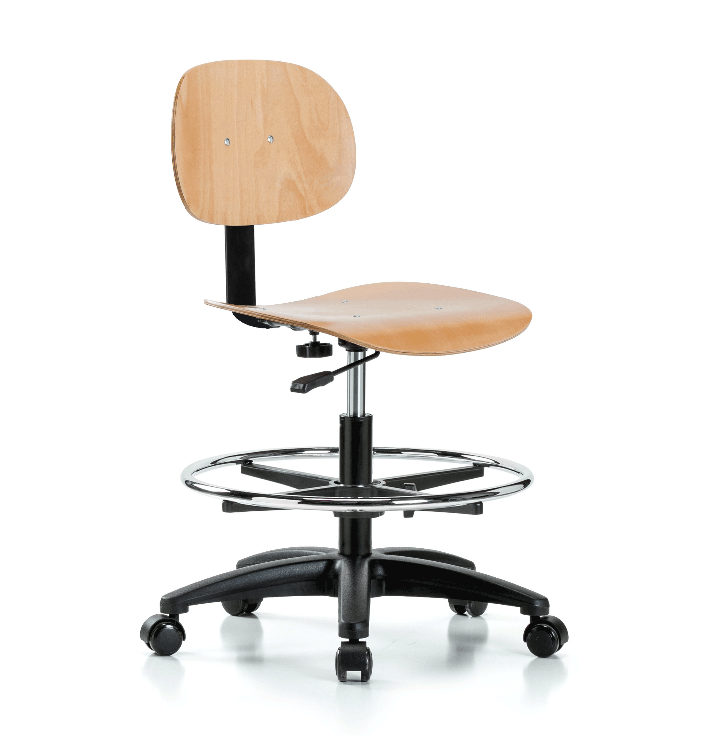 Perch Chairs & Stools PERCH Hard Wood Height Adjustable Pneumatic Chair ...