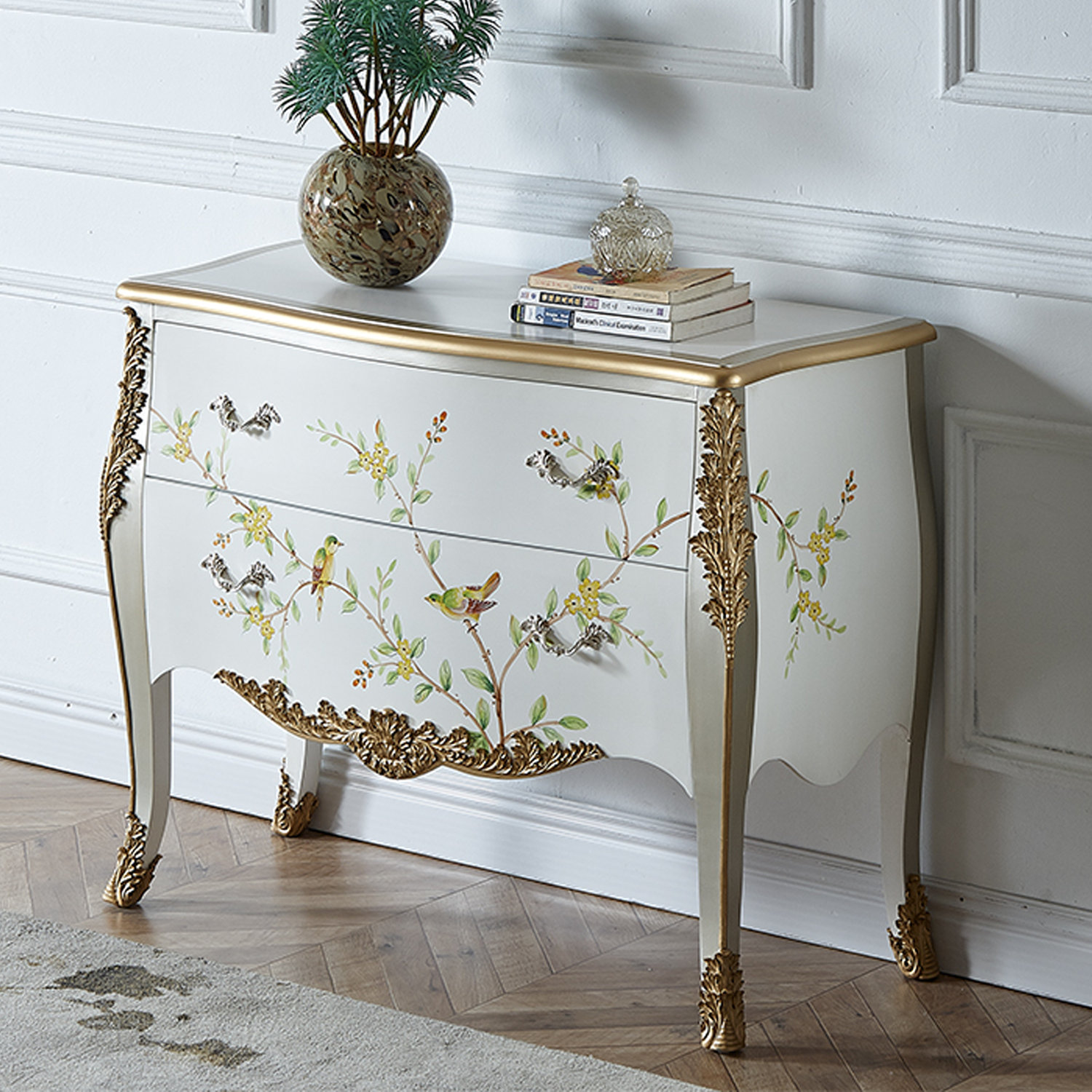 Liu's ink furniture Hand-Painted Two-Drawer Accent Chest | Wayfair