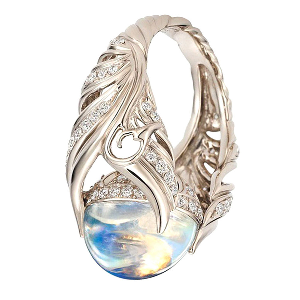 House of Hampton® Women Faux Moonstone Rhinestone Inlaid Wing Finger ...