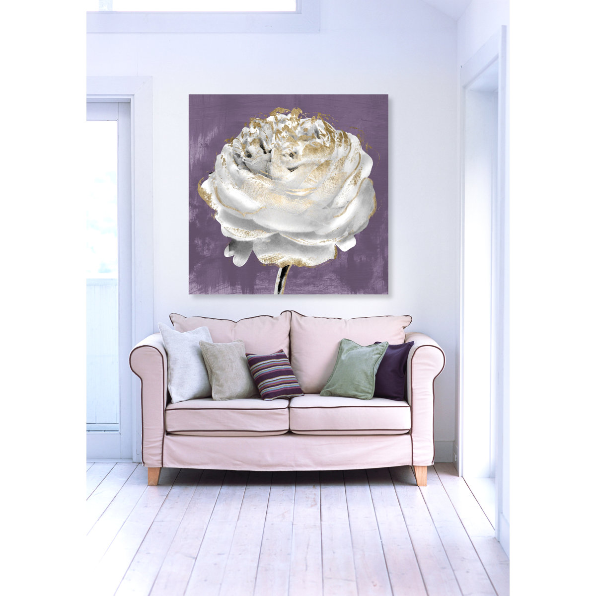 Rosdorf Park 'Lilac Ranunculus' Painting Print on Canvas | Wayfair