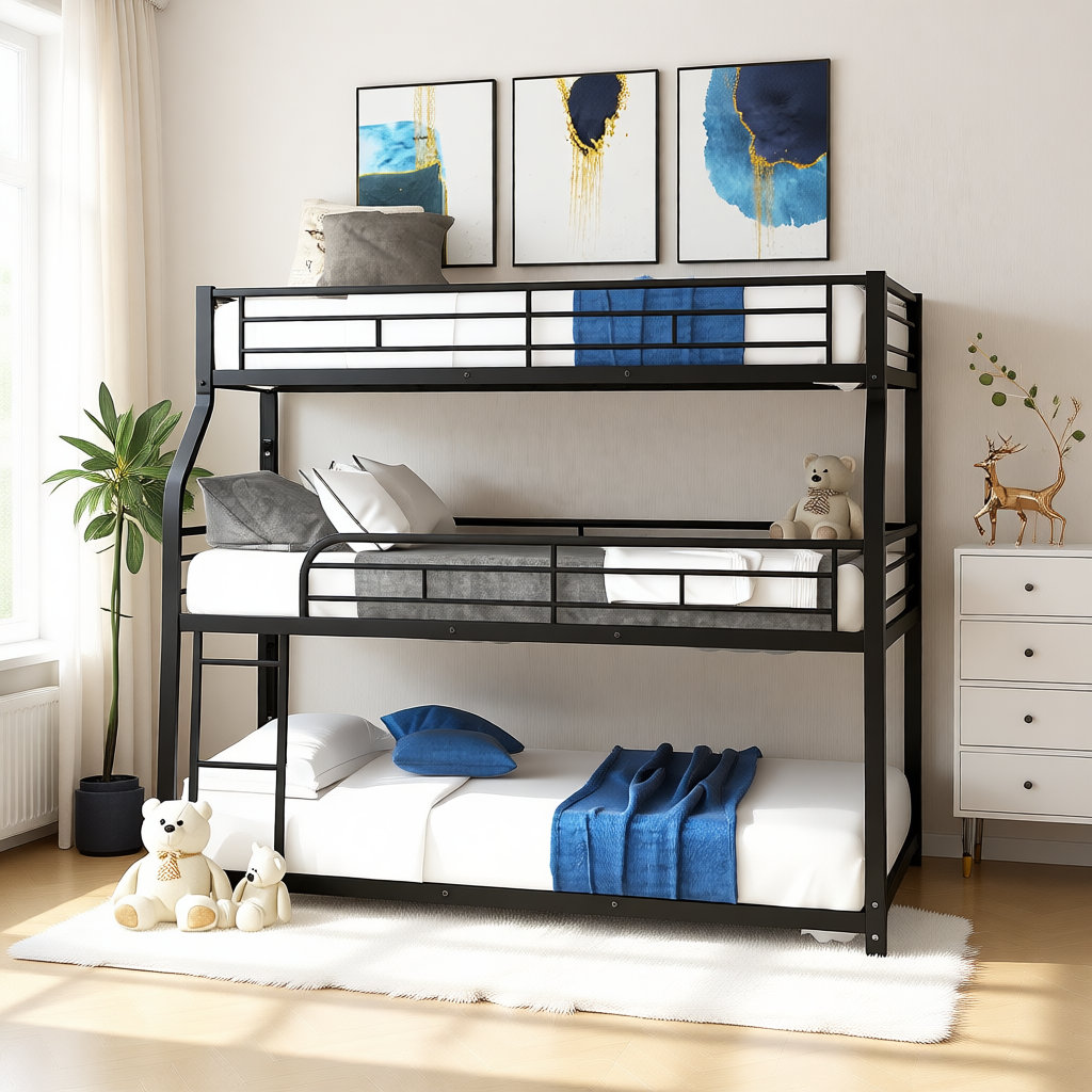 Latitude Run® Twin XL / Full XL / Queen Triple Bunk Bed with Long ...