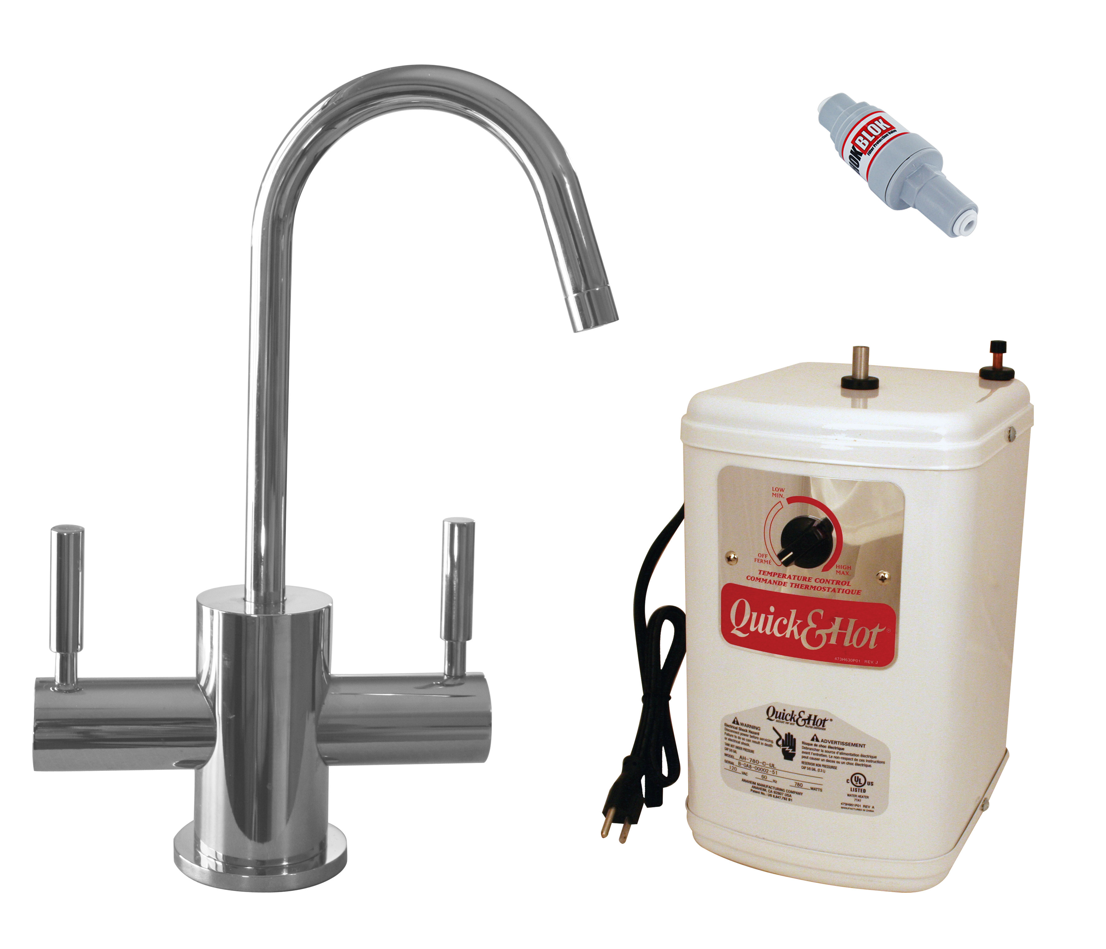 Westbrass 10" 2-Handle Hot and Cold Water Dispenser Faucet with Heating ...