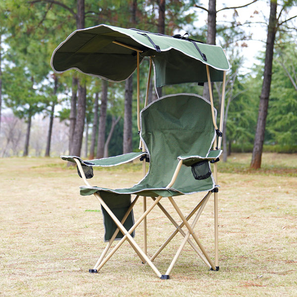 Arlmont & Co. Portable Chair With Shade Canopy Beach Chairs For Adults ...