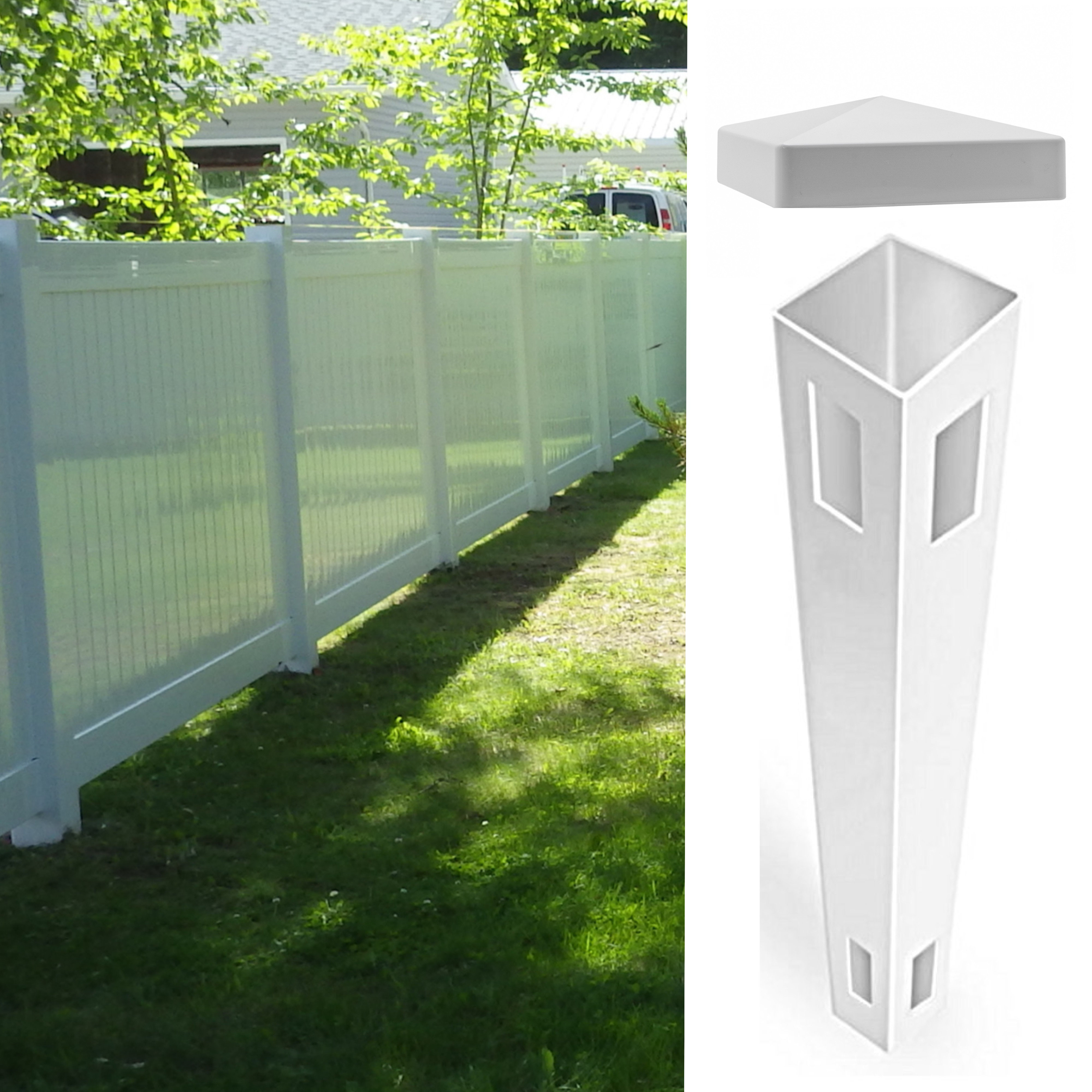 VK 5” X 5” X 96” White Vinyl Corner Post & Cap - Wayfair Canada