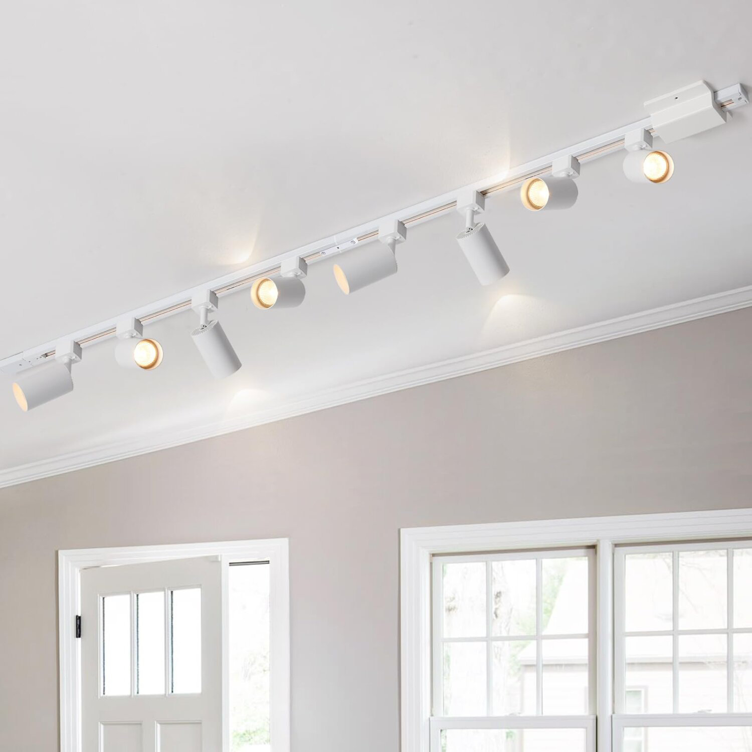 COHLU 8-Light LED Track Lighting Kit,Track Lighting Fixtures Ceiling ...