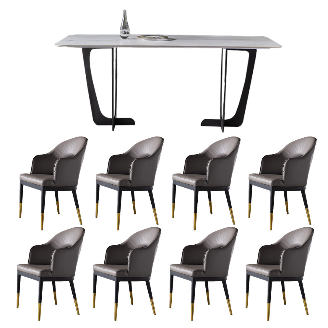 Greyleigh Modern Minimalist Portable Dining Table And Chairs 9 - Piece ...
