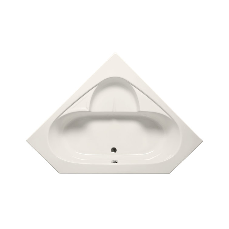 Malibu Home Baignoire de coin en acrylique avec siège intégré 59 po x ...