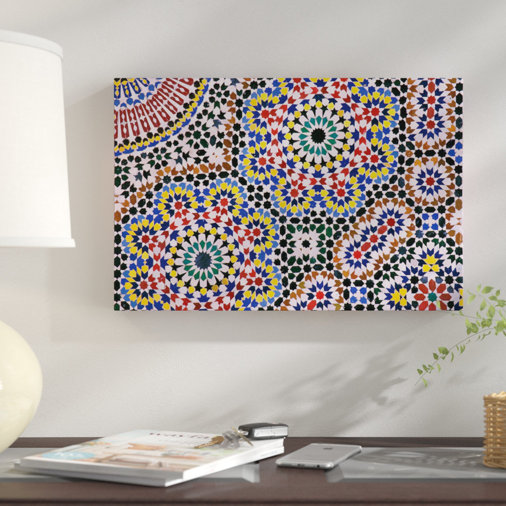 East Urban Home 'Zellij Floor' Graphic Art Print on Canvas | Wayfair