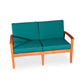 Highland Dunes Buecker 53'' Eucalyptus Outdoor Loveseat | Wayfair