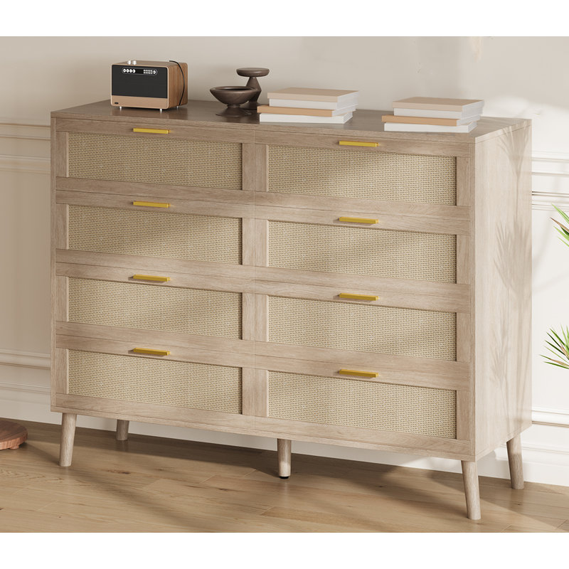Bay Isle Home™ Particleboard Natural Rattan 8-drawer Rattan Chest | Wayfair