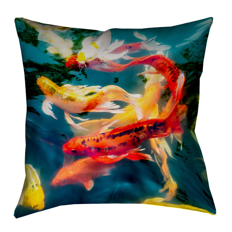 World Menagerie Coussin décoratif en lin koi étang Bourbeau - Wayfair ...