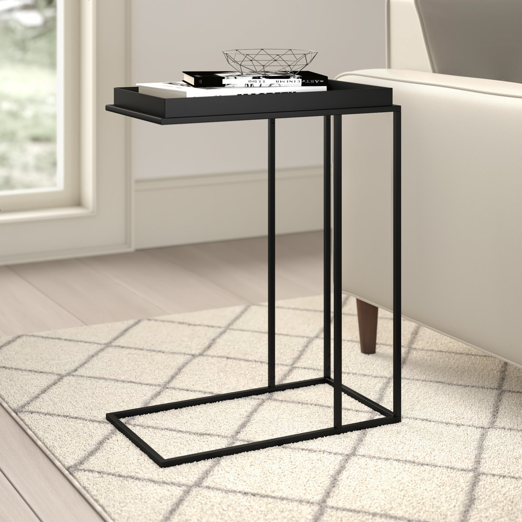 Simpli Home Garner 18"W Metal Mid-Century Modern C Side Table with ...